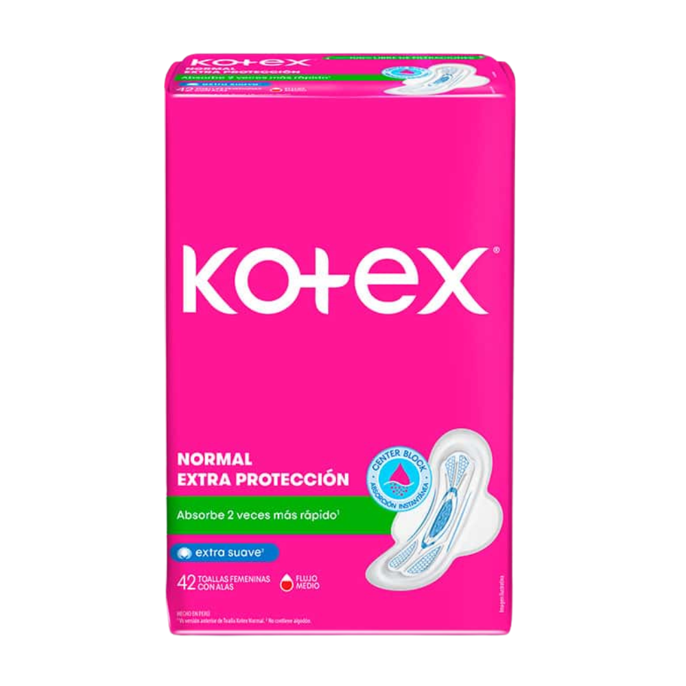 Toalla Higiénica Kotex Normal Extra Protección 42un – Plaza Multipack